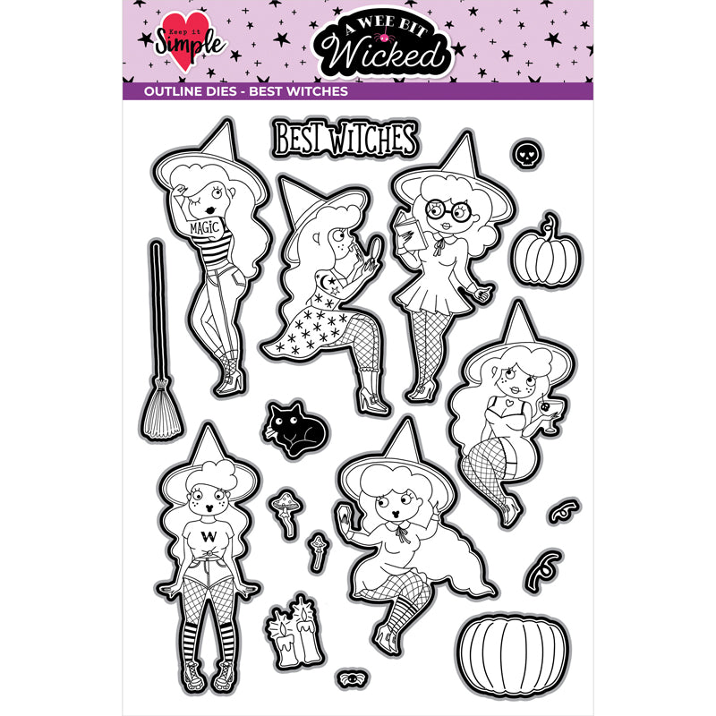 A Wee Bit Wicked - Outline Die - Best Witches - Keep It Simple Paper Crafts
