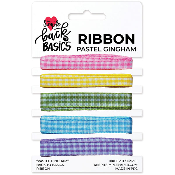 Back To Basics - Ribbon Pack - Pastel Gingham - Keep It Simple Paper Crafts
