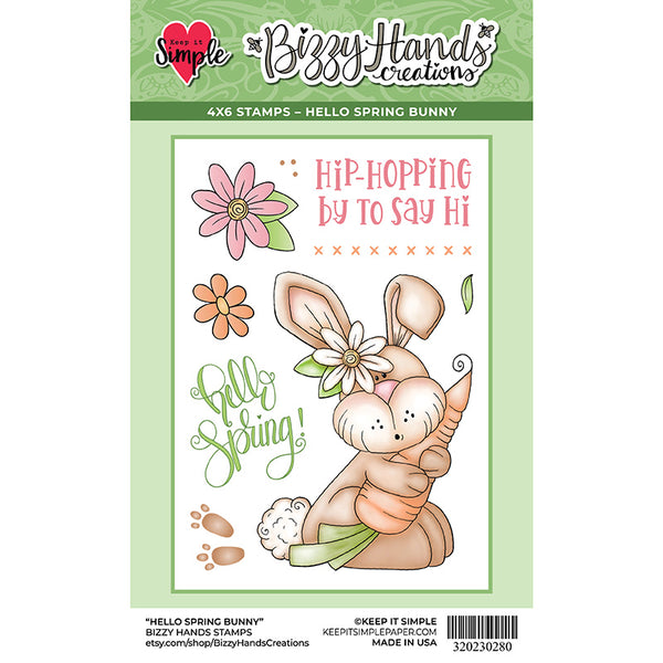 Bizzy Hands - Stamp - Hello Spring Bunny - Keep It Simple Paper Crafts