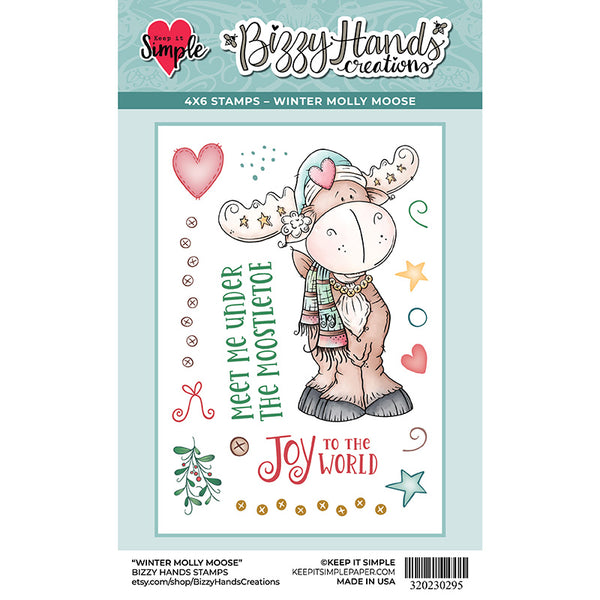 Bizzy Hands - Stamp - Winter Molly Moose - Keep It Simple Paper Crafts