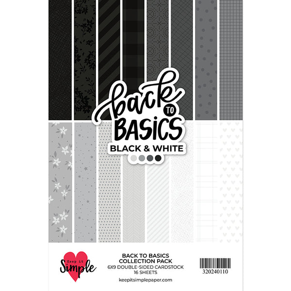 Back To Basics - 6x9 Paper - Black & White - Keep It Simple Paper Crafts
