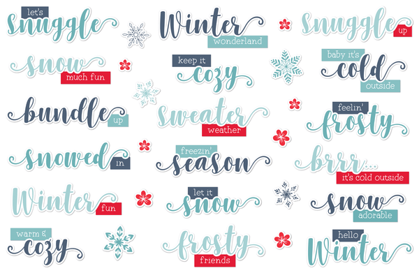 Snow Day - Die Cut Pieces - Words & Phrases - Keep It Simple Paper Crafts