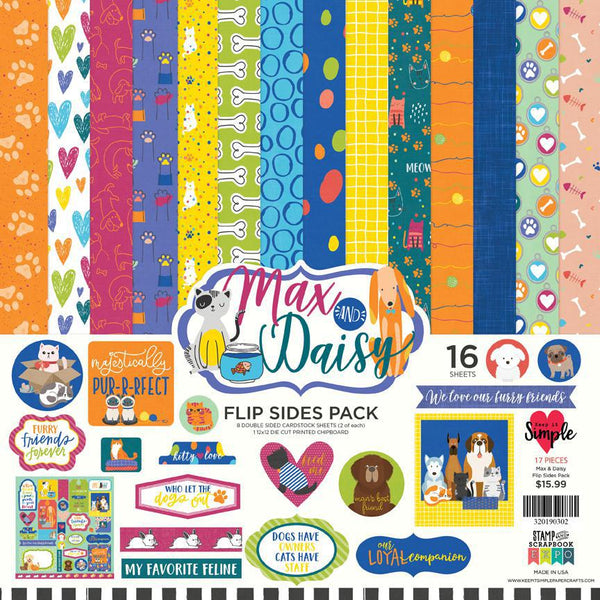 Max & Daisy Flip Sides - 12x12 Paper Pack - Keep It Simple Paper Crafts